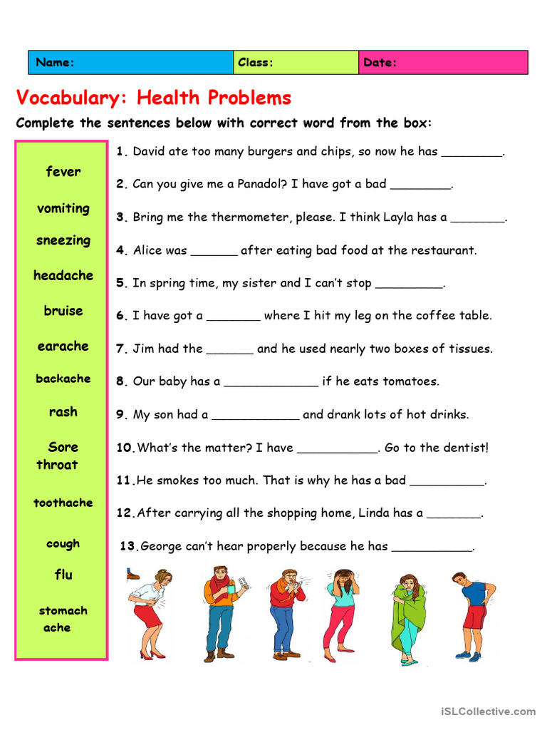 Vocabulary - Health Problems 2 | PDF | Wellness