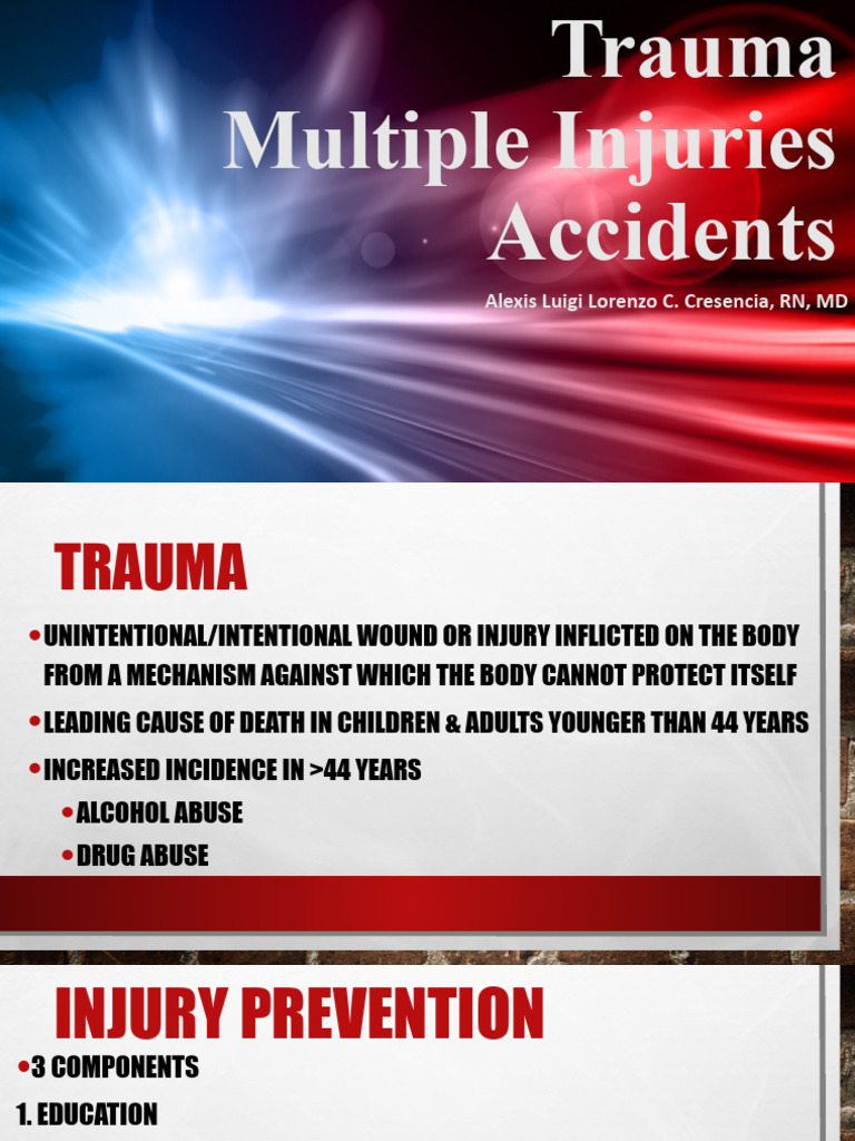 07 Trauma Multiple Injuries Accidents SC | PDF | Major Trauma | Causes ...