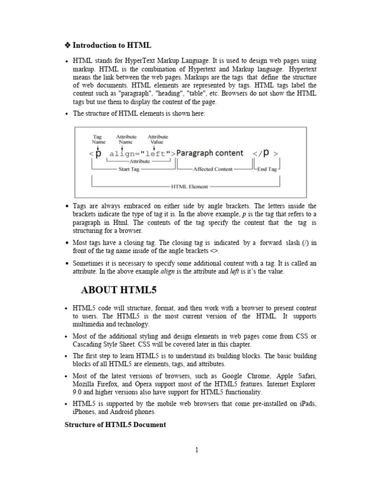 Unit 1 | PDF | Html Element | Html Unit 1 | PDF | Html Element | Html