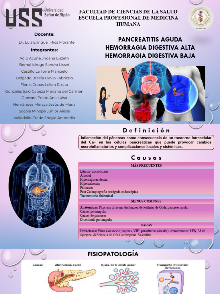 Pancreatitis, Hda, HDB, Grupo 3-Comprimido | PDF | Páncreas | Especialidades Medicas