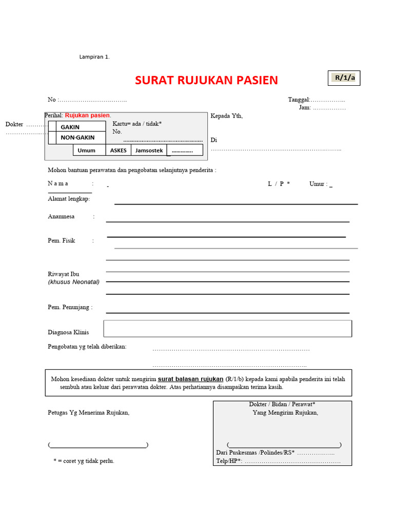 Contoh Surat Rujukan Pasien | PDF