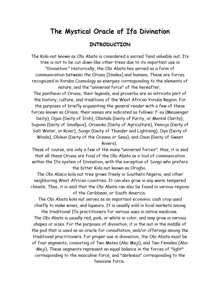 The Mystical Oracle of Ifa Divination | PDF | Divination | Deities