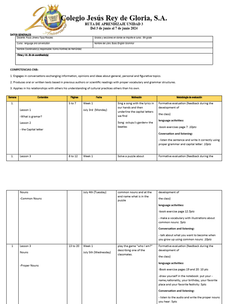 5th Grade | PDF | Plural | Grammatical Gender