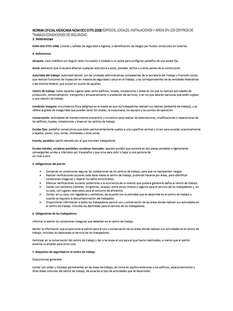 NORMA OFICIAL MEXICANA NOM 001 | PDF | Escalera