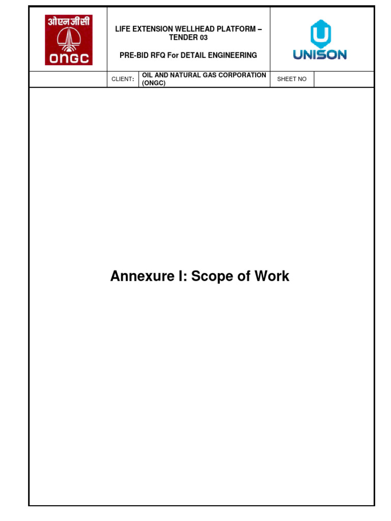 Annexure I Scope of Work | PDF | Specification (Technical Standard) | Valve