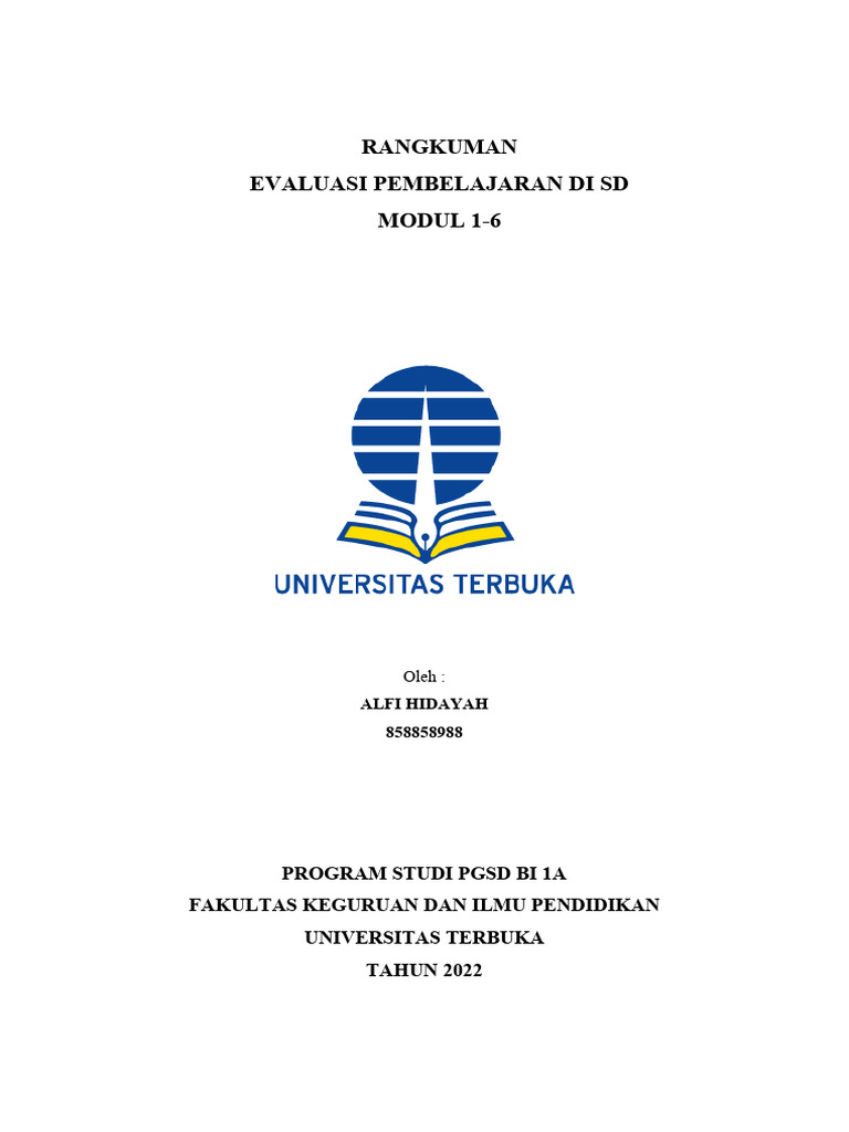 TW8 Rangkuman Evaluasi Pembelajaran | PDF