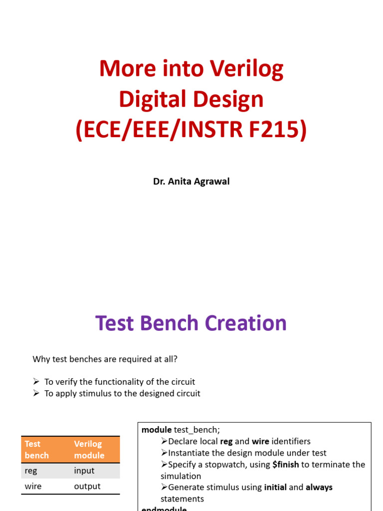 verilog test-bench | PDF | Digital Electronics | Software Development verilog test-bench | PDF | Digital Electronics | Software Development