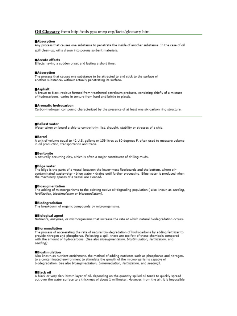 Oil Glossary | PDF | Petroleum | Oil Tanker
