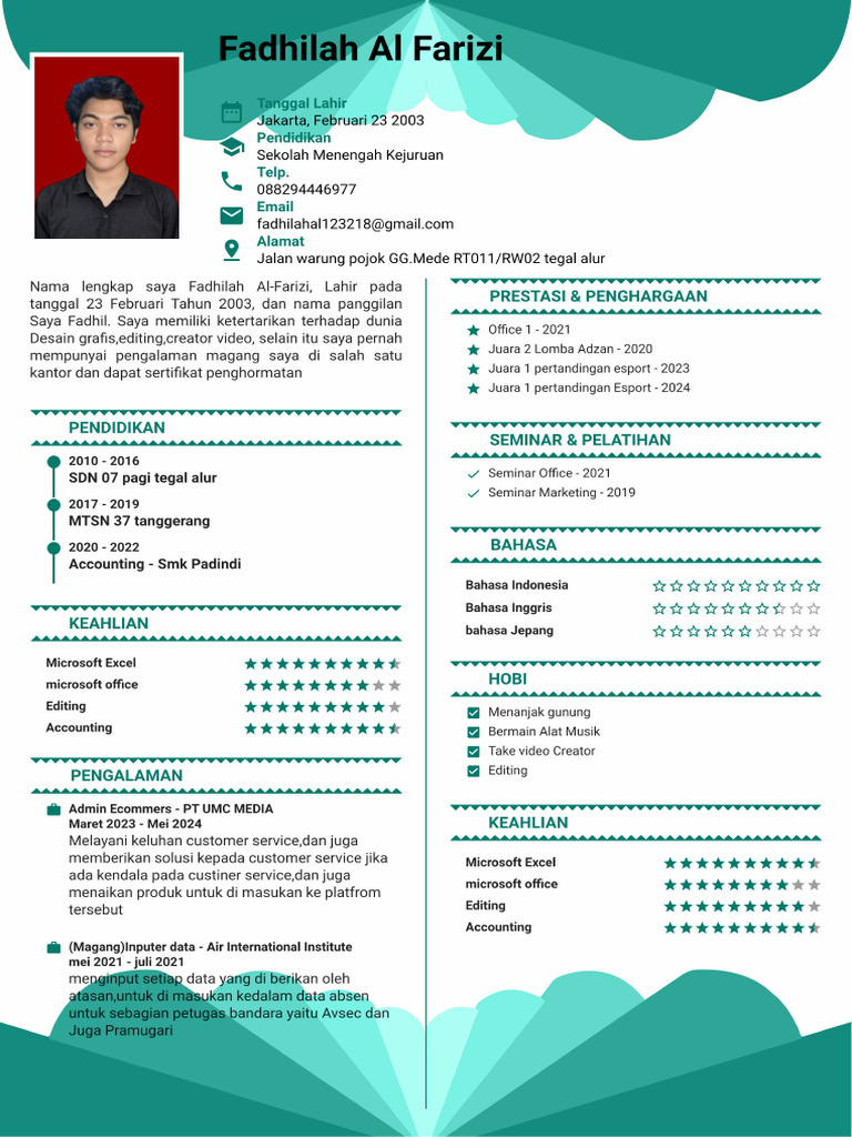 CV Fadhilah Al Farizi Ter Update | PDF