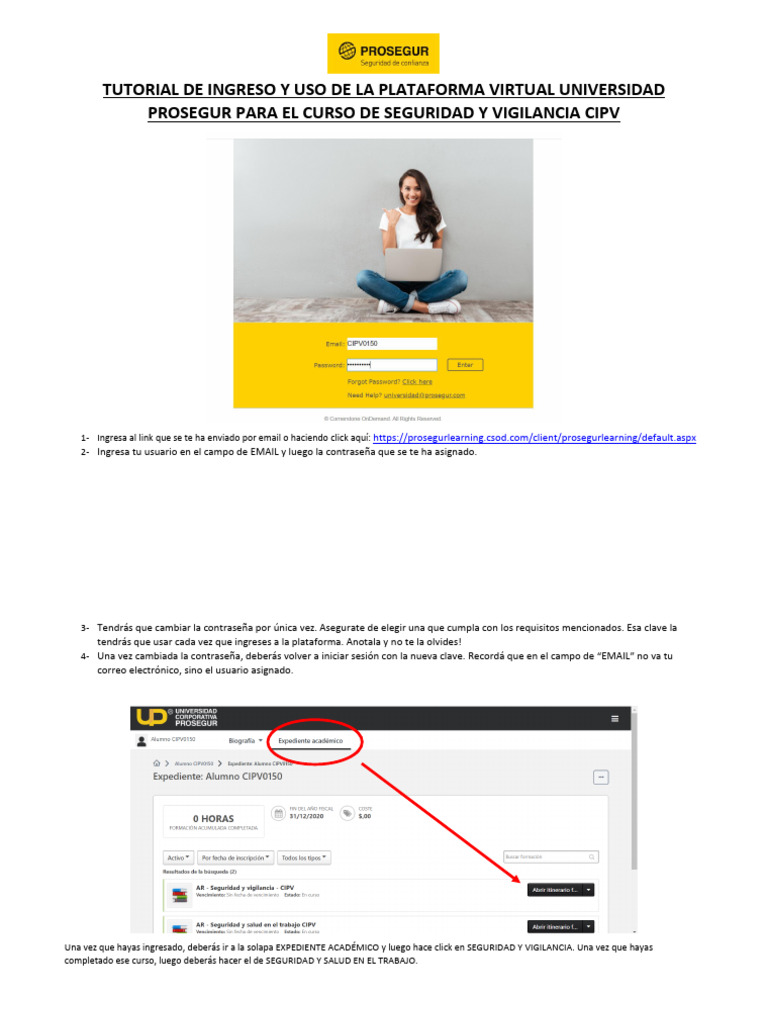 Ingreso y Uso Plataforma CIPV Prosegur | PDF | Contraseña | Informática
