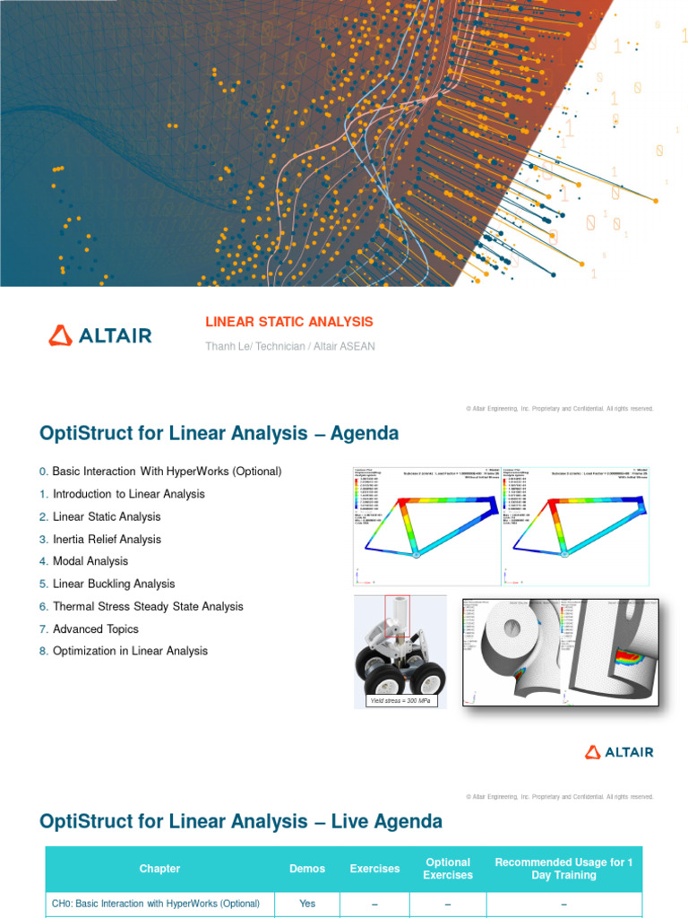 OptiStruct Linear Analysis Agenda v2 | PDF | Information Technology ...