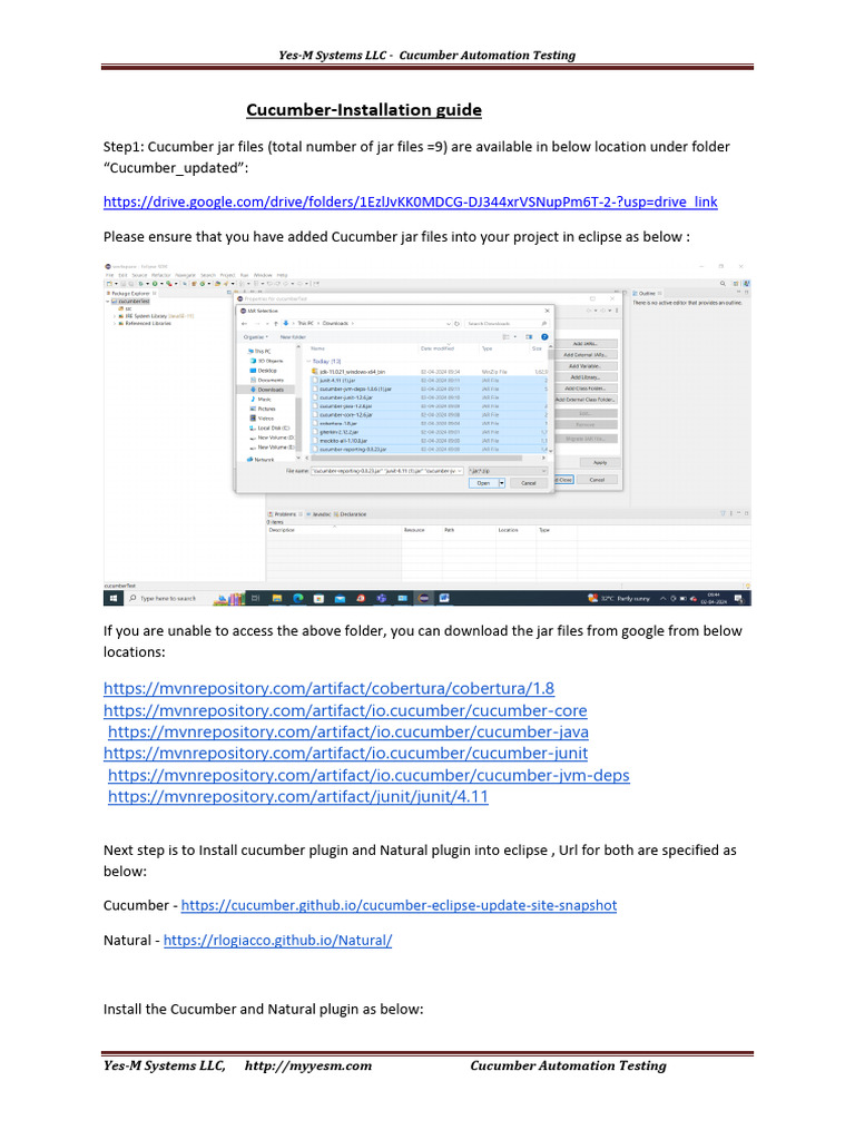 Cucumber Installation Guide | PDF | Computer File | Eclipse (Software)