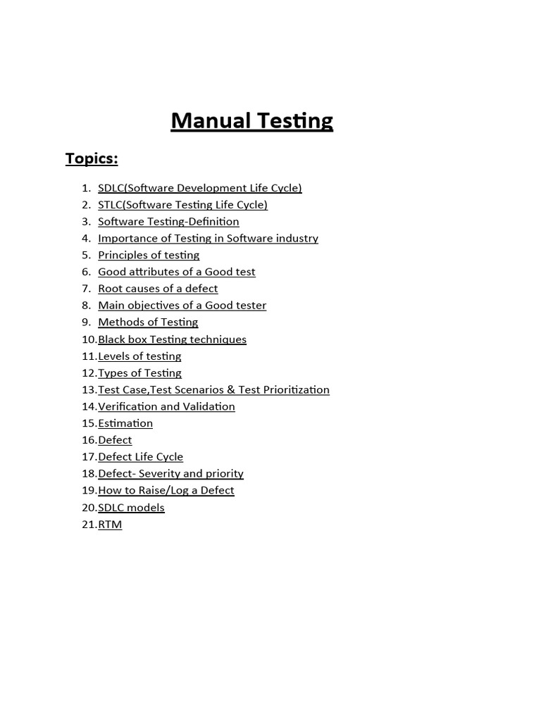 Manual Testing Material - Prefinal | PDF | Software Testing | Agile ...