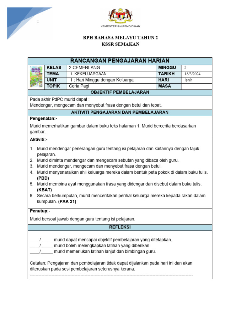 RPH BM THN 2 V3 (Unit 1) | PDF