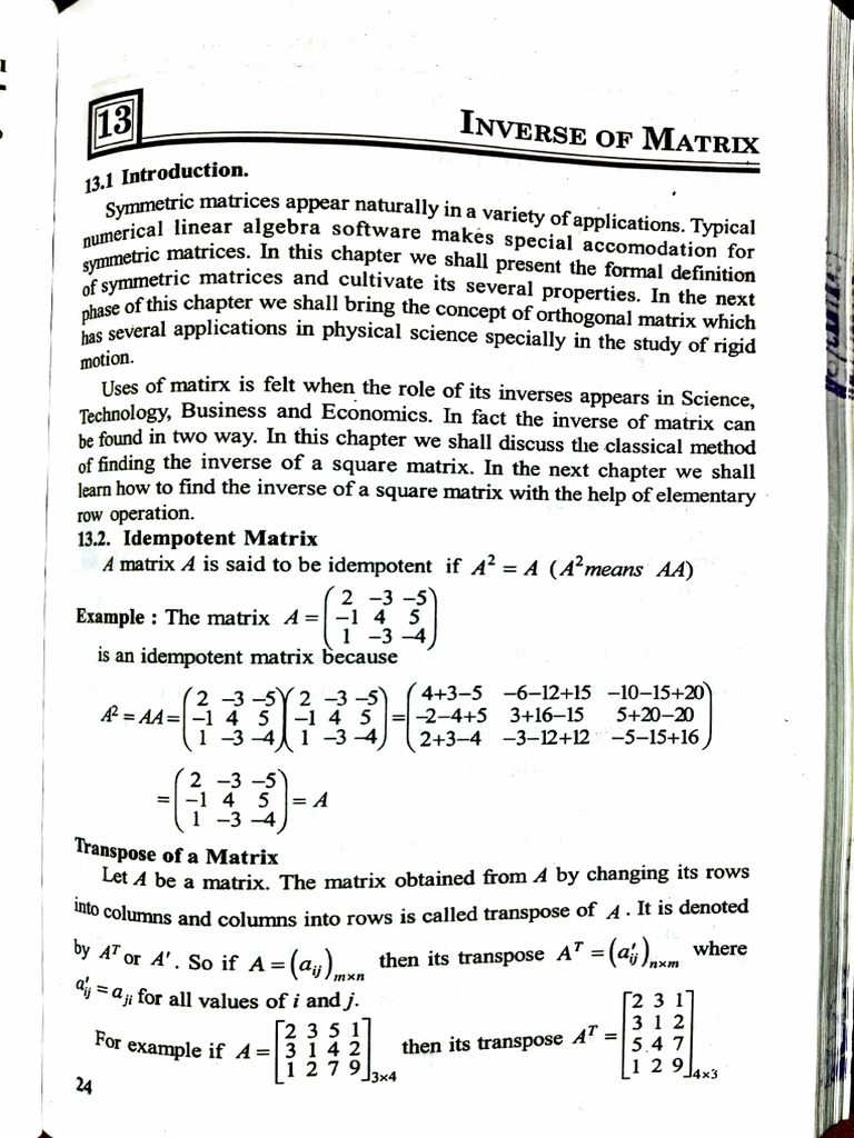 Invers of A Matrix | PDF