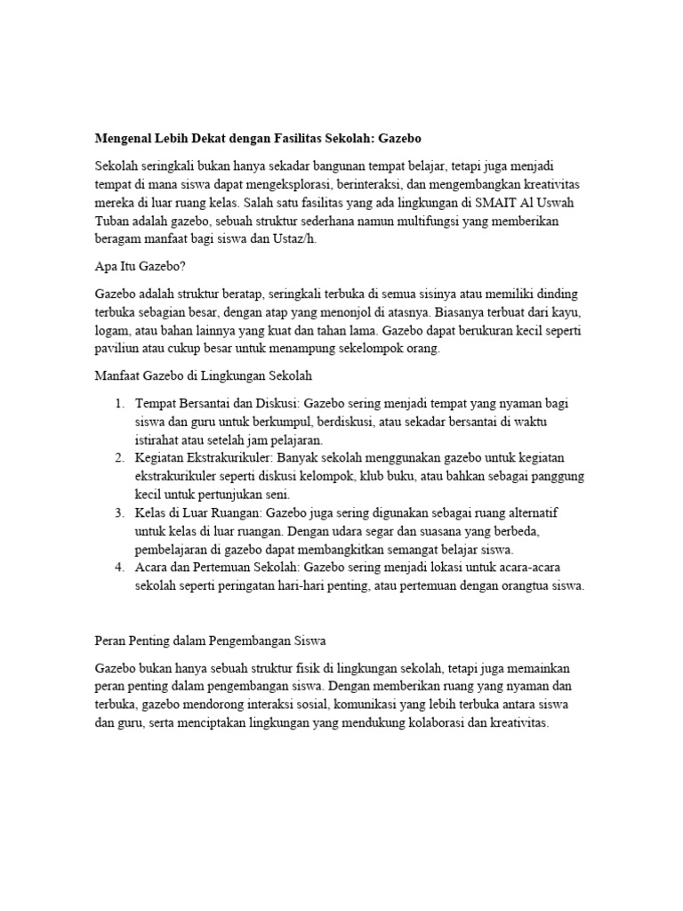 Mengenal Lebih Dekat dengan Fasilitas Sekolah | PDF Mengenal Lebih Dekat dengan Fasilitas Sekolah | PDF