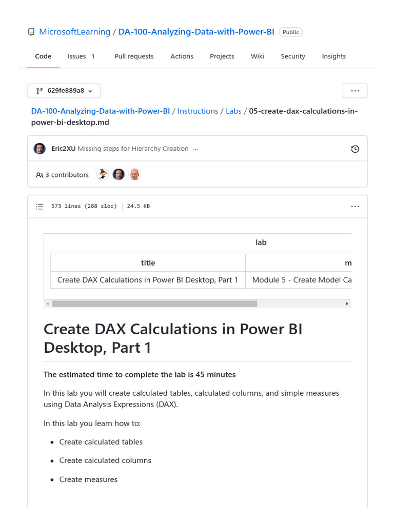 05 Create Dax Calculations in Power Bi Desktop | PDF | Software | Computing