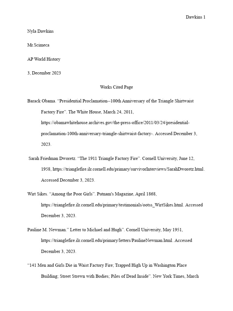 Works Cited Page | PDF
