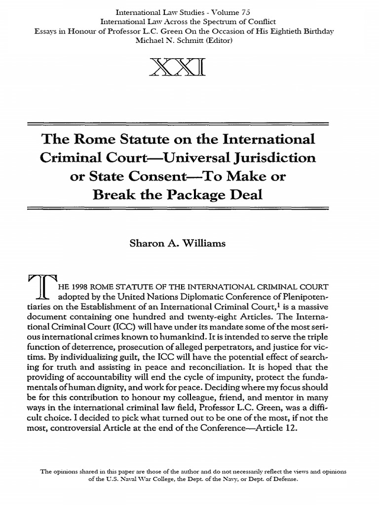 The Rome Statute On The International Criminal Court - Universal | PDF ...