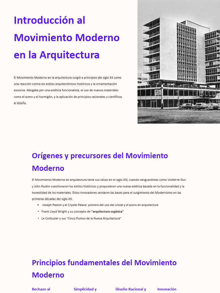 1.-Introducción Al Movimiento Moderno | PDF | Diseño arquitectonico | Arquitectura