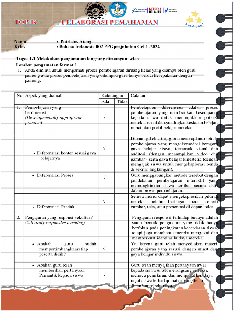 Elaborasi Pemahaman Peserta Dididk | PDF | Karier & Perkembangan