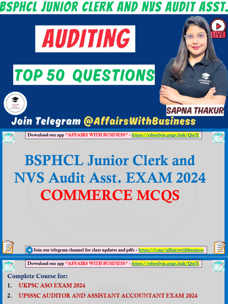 Auditing MCQS | PDF | Audit | Auditor's Report