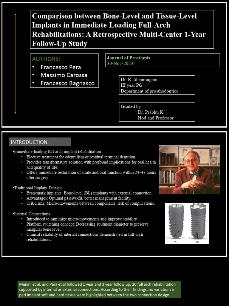 Bone Level and Tissue Level Implant | PDF | Dental Implant | Clinical ...