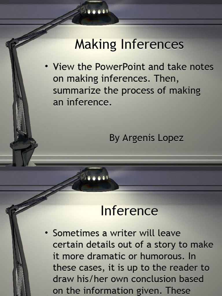 Inferences PPT and Tasks | PDF | Self-Improvement
