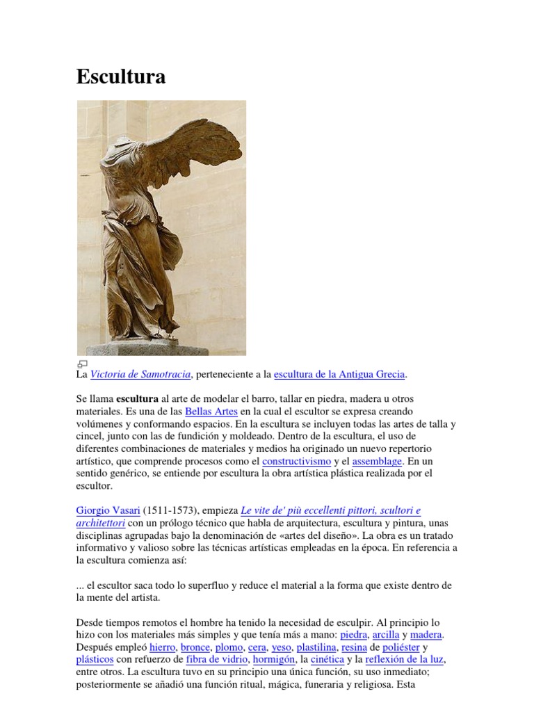 Escultura Arquitectura y Pintura | PDF | Escultura | Artes (general)