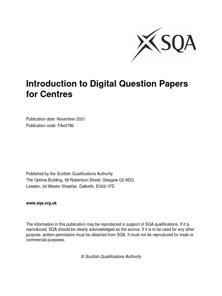 NQ 2022 Digital Question Papers Introduction Centres | PDF | Personal Computers | Tablet Computer