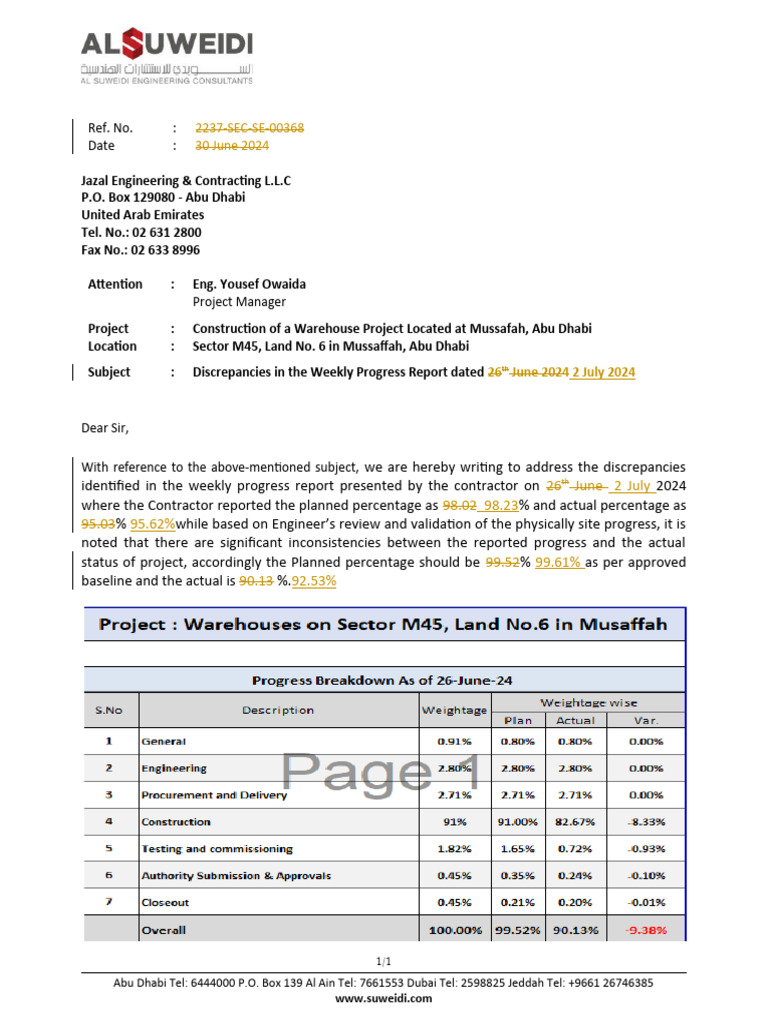 Discrepancies in Warehouse Project Report | PDF