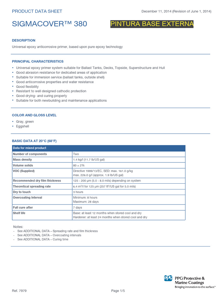 Base Externa Sigmacover 380 (Base) | PDF | Legal Liability | Paint