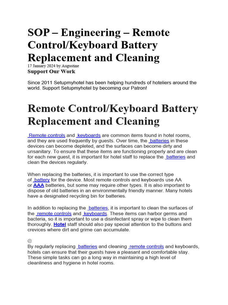 Sop - Battery Change | PDF