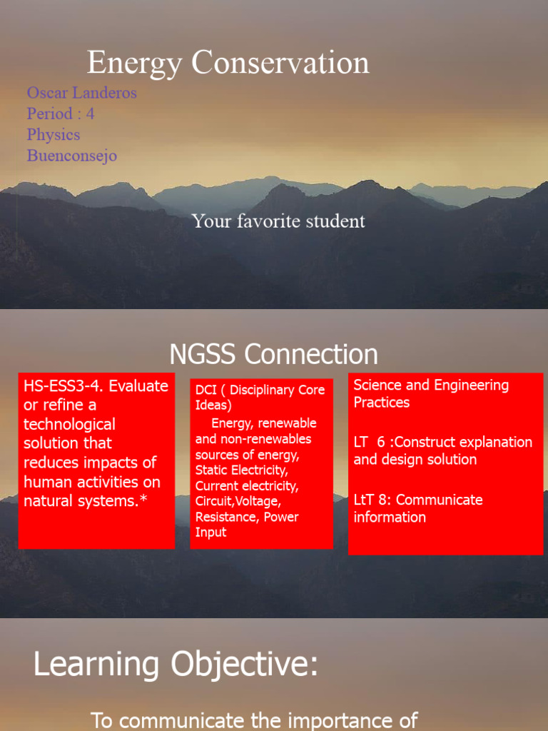 Sample Energy Conservation Presentation | PDF | Natural Gas | Fuels