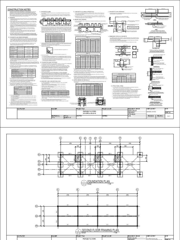 Dalino Commercial Building - Structural Plan | PDF | Concrete | Beam ...