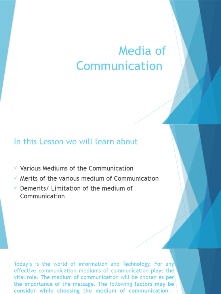 Understanding Communication Mediums | PDF | Communication | Conversation