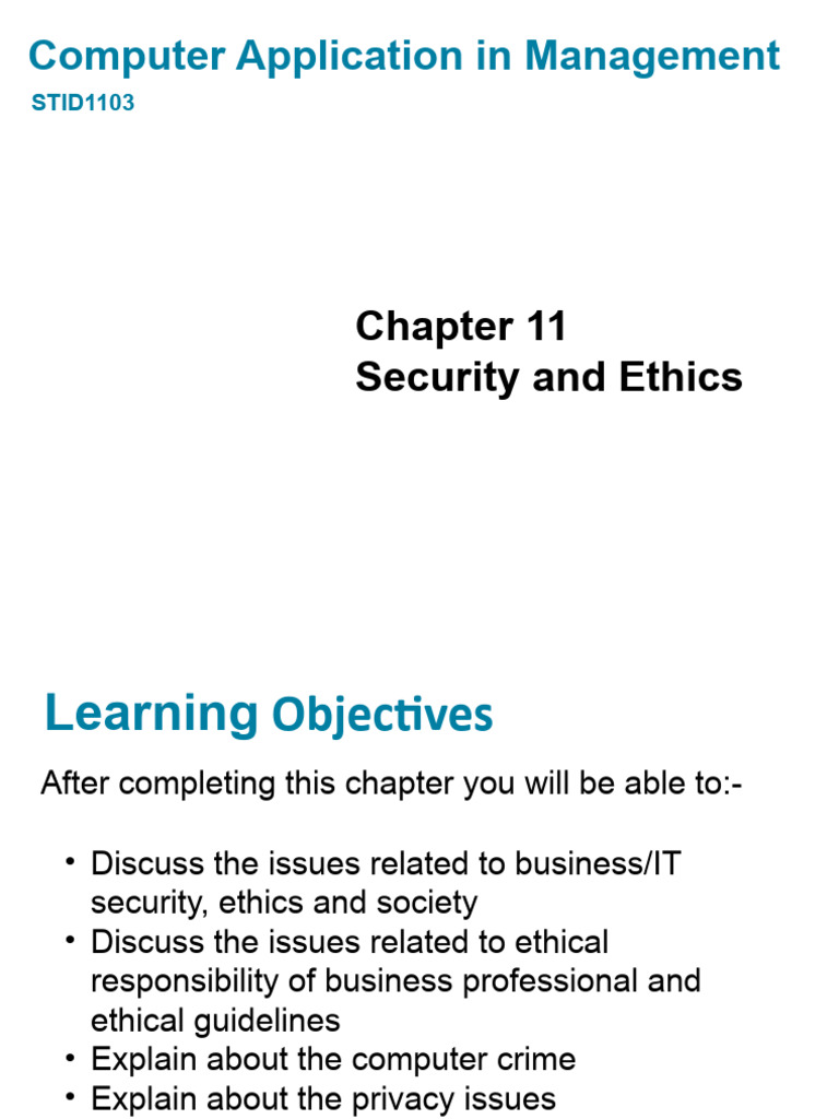 Chapter 11 - Security and Ethics | PDF | Spyware | Security Hacker