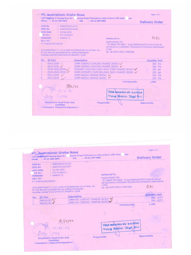 04.. Surat Jalan Upvc Conduit | PDF