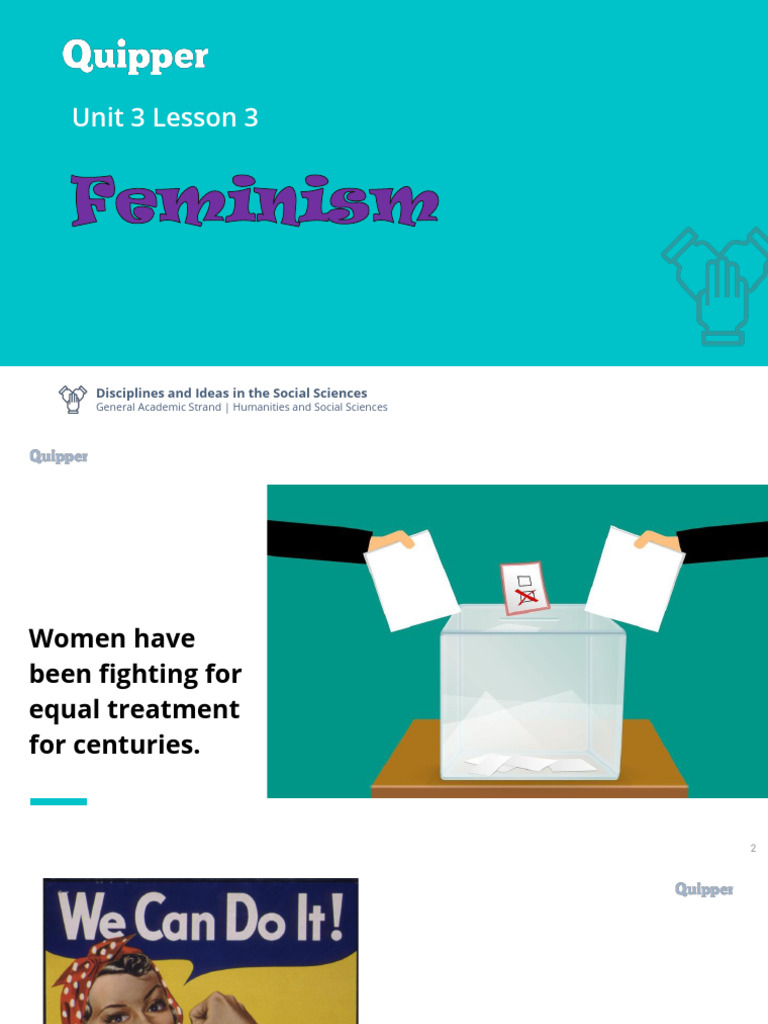DISS Unit 3 Lesson 3 Feminism | PDF | Gender Studies | Feminism