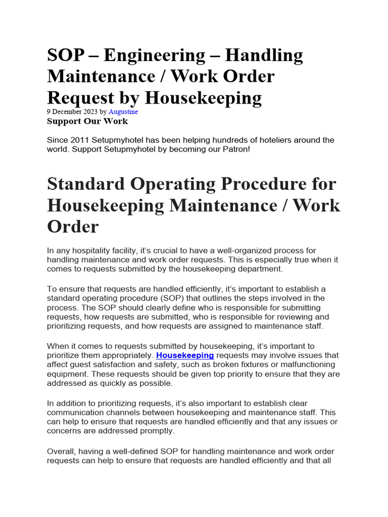 Sop - Request by HK | PDF | Engineering | Tablet Computer