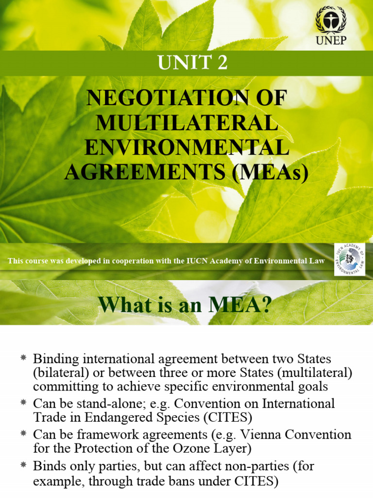 Unit 2 Negotiation of Multilateral Environmental Agreements Meas | PDF | Treaty | Ratification