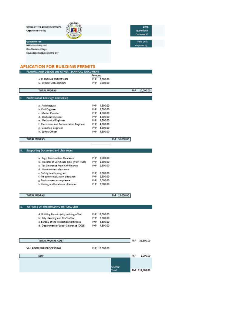 Building Permits Fees | PDF | Engineering