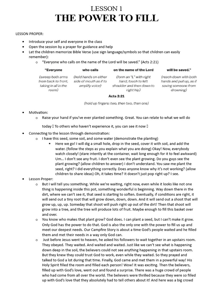 VBS Lesson 1 | PDF | God | Jesus