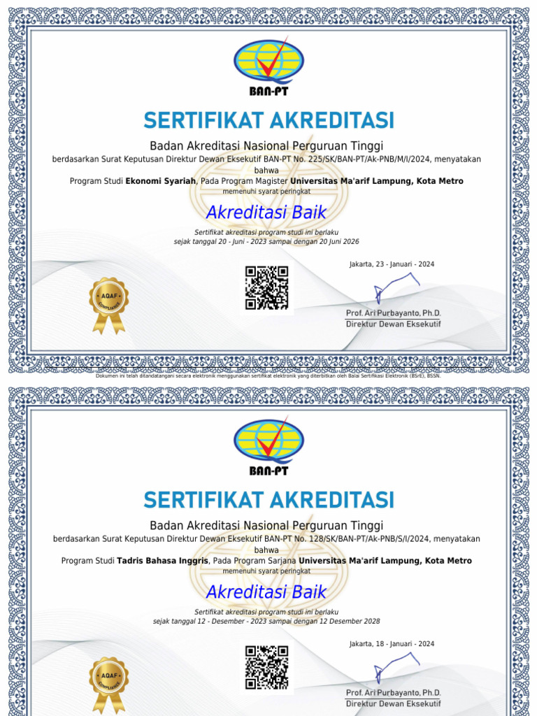 SK Sertifikat Akreditasi 2024 | PDF | Pengelolaan Keuangan & Uang