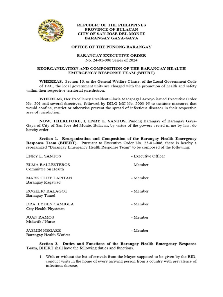 6 - BHERT-Executive-Order | Download Free PDF | Health Care | Causes Of ...