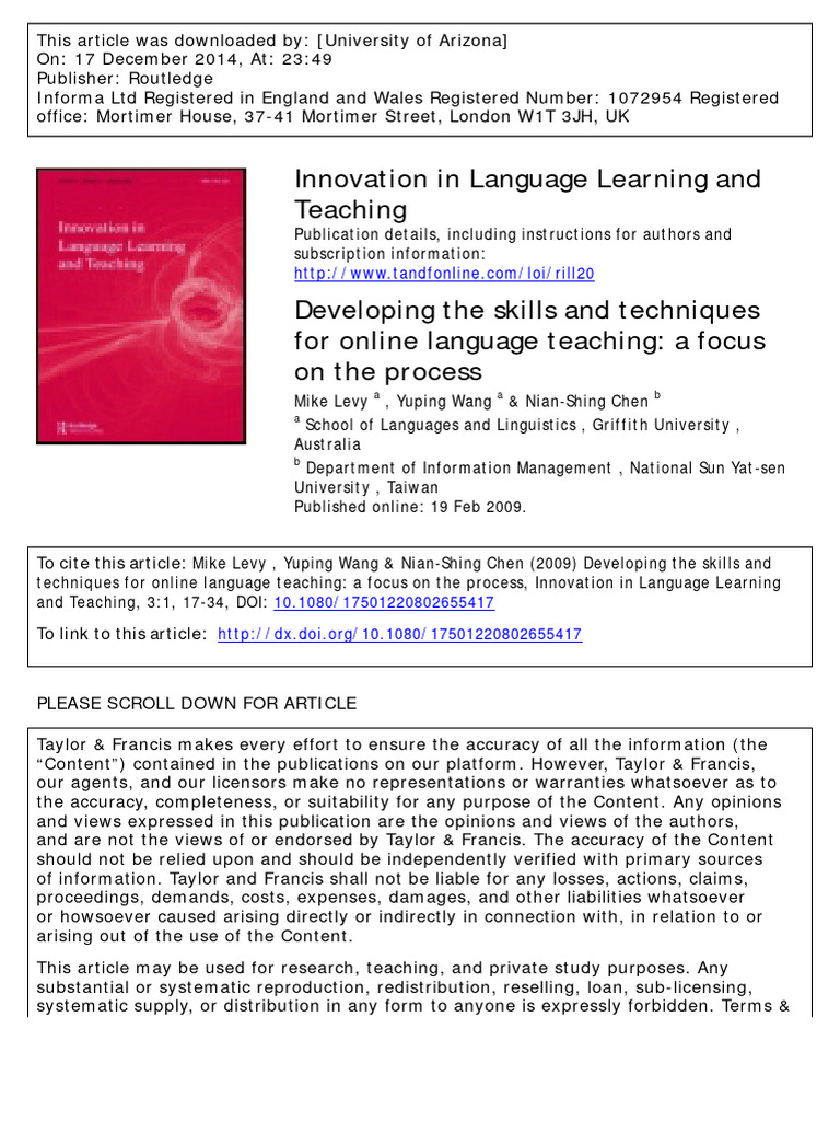 Developing The Skills and Techniques | PDF | Educational Technology ...