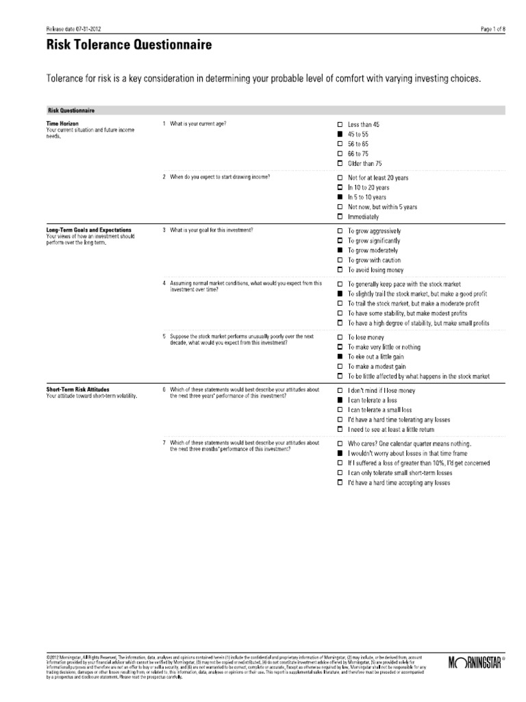 Risk Tolerance | PDF