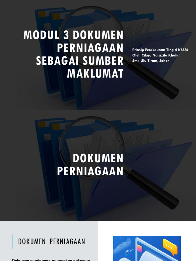 Akaun T4 KSSM Modul 3 Dokumen Perniagaan Sebagai Sumber Maklumat | PDF
