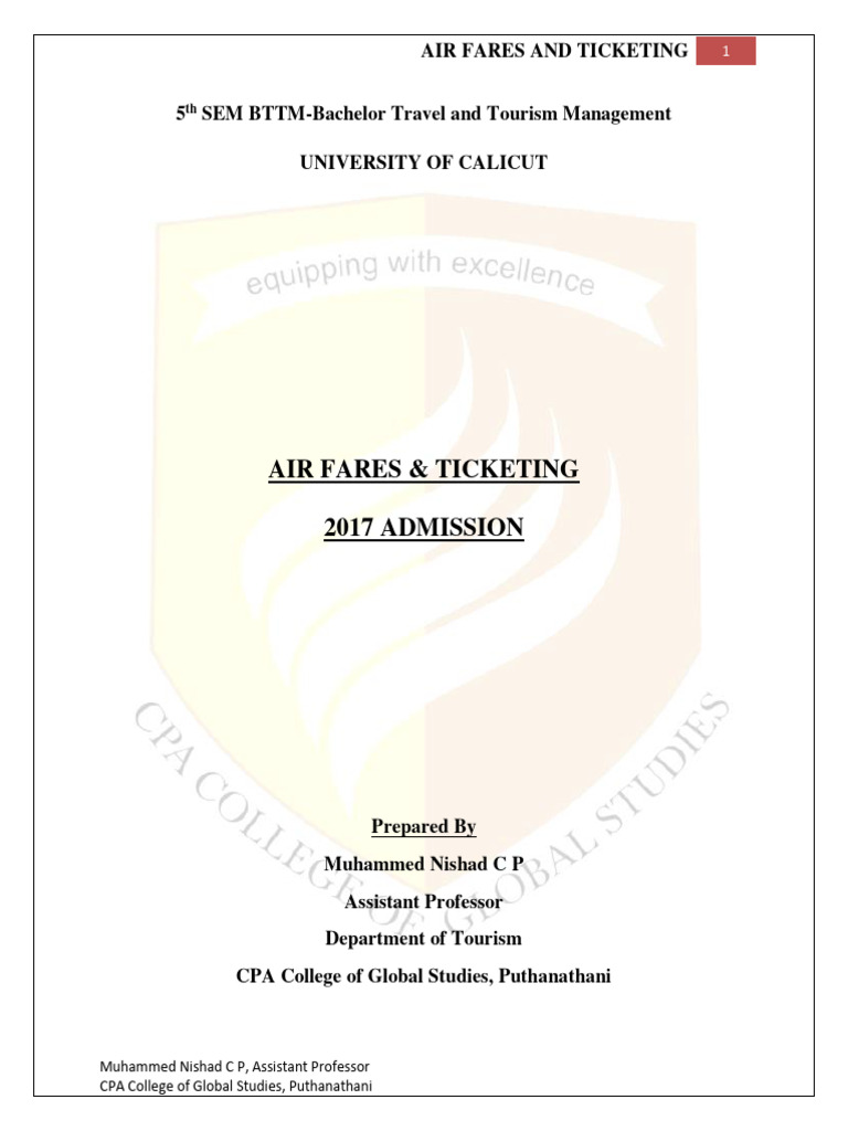 Air - Fares - Ticketing Notes | PDF | Visual Flight Rules | Airport
