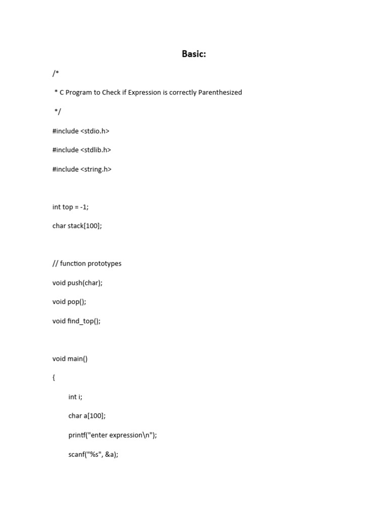 balancing paranthesis | Download Free PDF | Computer Programming ...